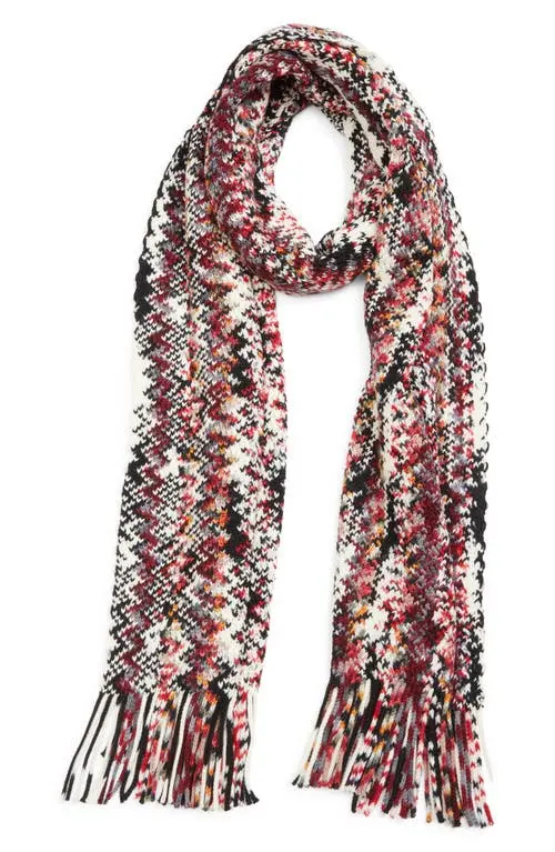 Missoni Zigzag Jacquard Wool Fringe Scarf