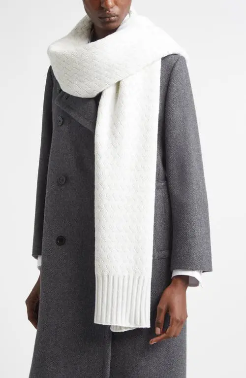 Missoni Metallic Zigzag Wool Blend Scarf - 0003 White