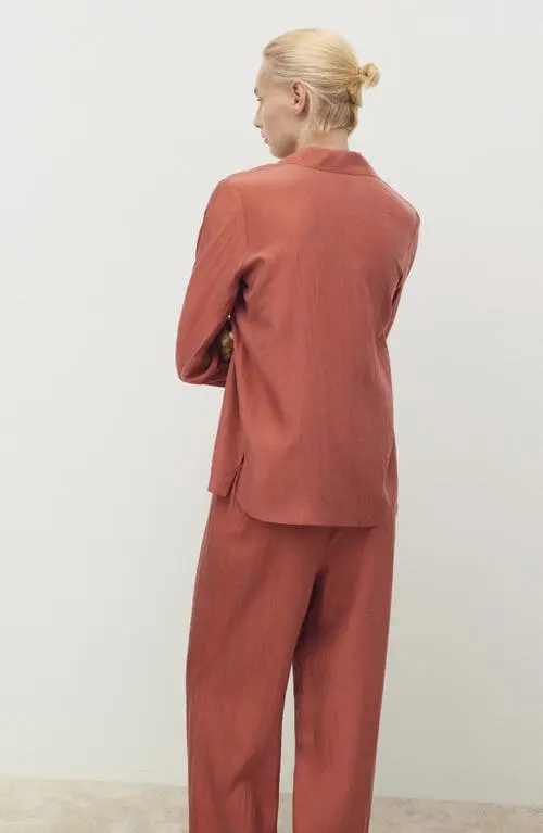 Mango Silk Pajama Shirt - Burnt Orange