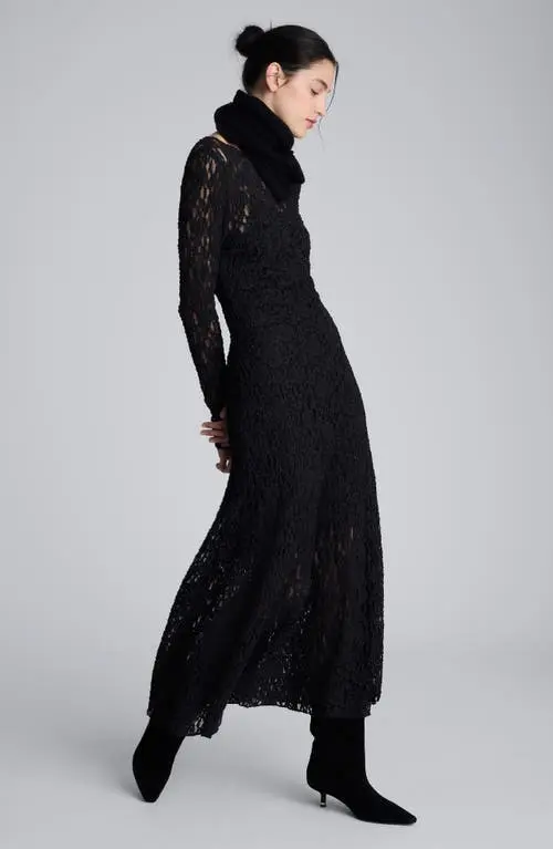 KENNETH COLE Lace Long Sleeve Maxi Dress