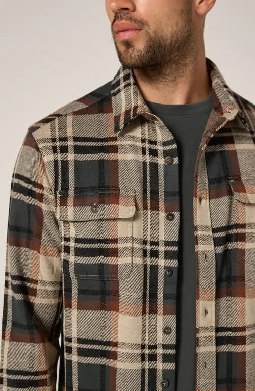7 Diamonds Generation Plaid Stretch Flannel Button-up Shirt - Petrol Navy