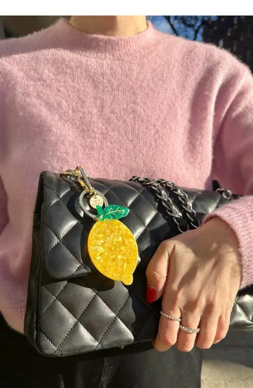 SOLAR ECLIPSE Hand-painted Lemon Keychain Bag Charm