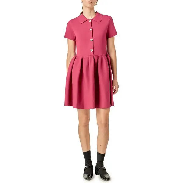 English Factory Heart Button Knit Minidress