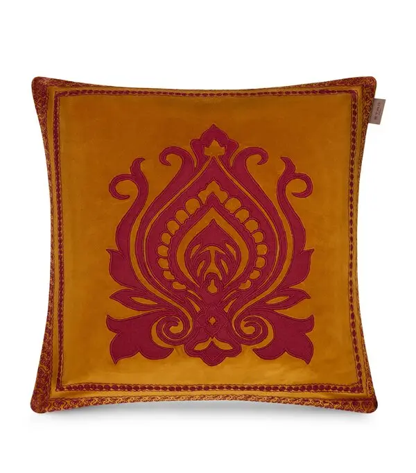Etro Cotton Velvet Embroidered Gombo Cushion - Neutral