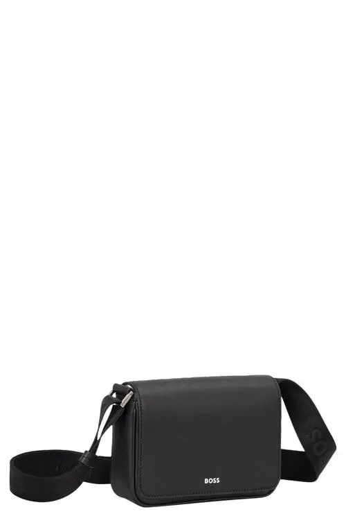 Hugo Zair Bonded Leather Flap Crossbody Bag