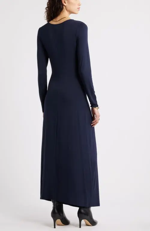 Nordstrom Twist Front Jersey Maxi Dress - Navy Night