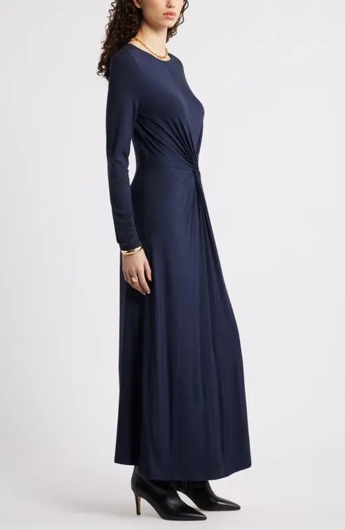 Nordstrom Twist Front Jersey Maxi Dress - Navy Night