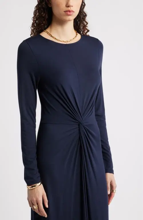 Nordstrom Twist Front Jersey Maxi Dress - Navy Night