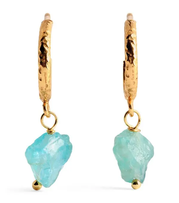 HERMINA ATHENS Gold-plated And Apatite Hoop Earrings - Blue