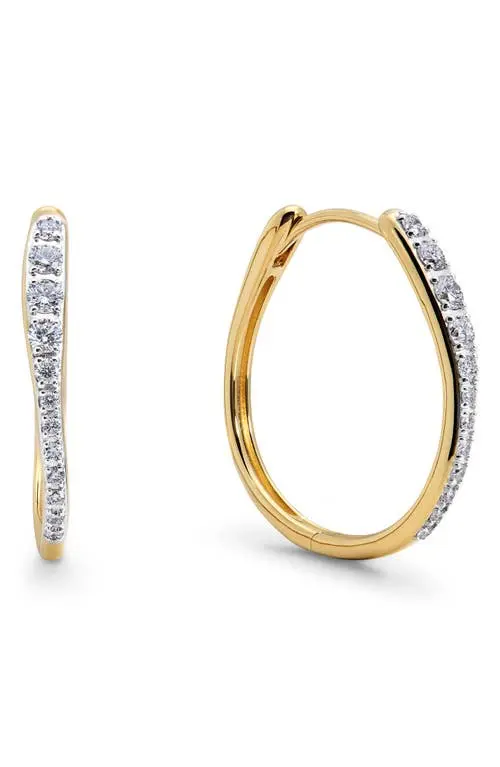 Monica Vinader Riva Pavé Lab Grown Diamond Medium Hoop Earrings - 18k Gold Vermeil/lab Diamond