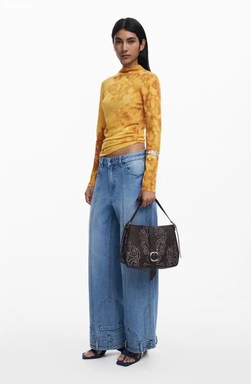 Desigual Studded Crossbody Bag - Dark Brown