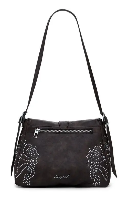 Desigual Studded Crossbody Bag - Dark Brown