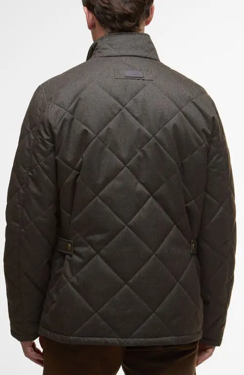 Barbour Shoveler Herringbone Quilted Jacket - Dark Olive