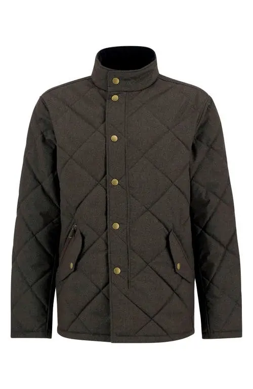 Barbour Shoveler Herringbone Quilted Jacket - Dark Olive