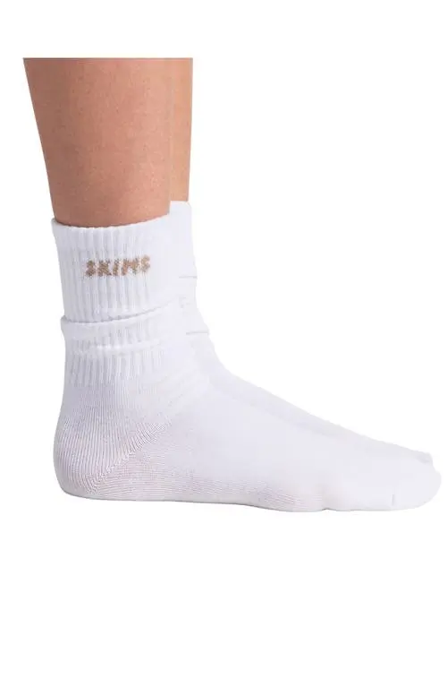 SKIMS 3-pack Logo Rib Crew Socks - Snow