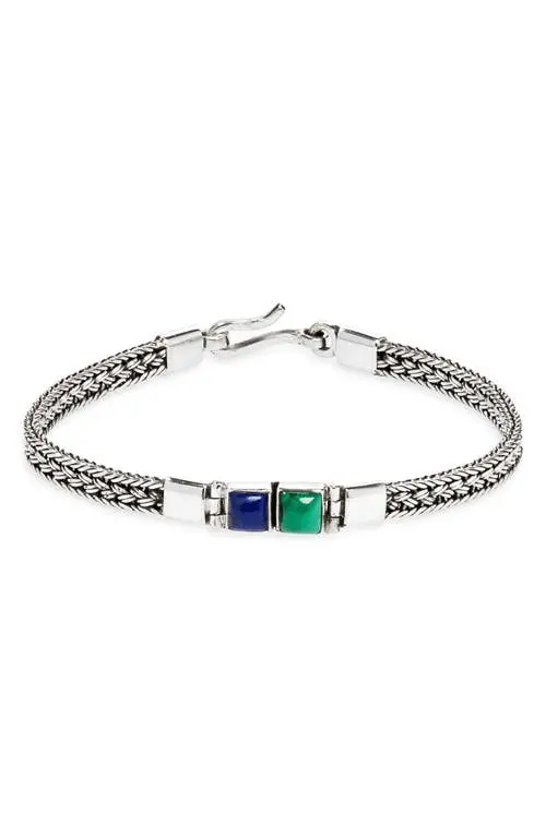 Caputo & Co Cabochon Link Bracelet - Lapis Malachite