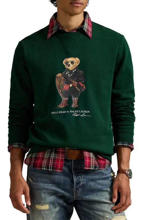 Ralph Lauren Polo Bear Fleece Sweatshirt - Moss Agate Holiday Bear