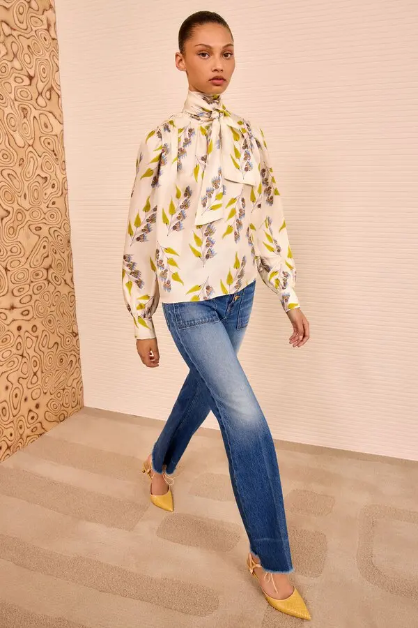 Ulla Johnson Ornament Tie Neck Blouse