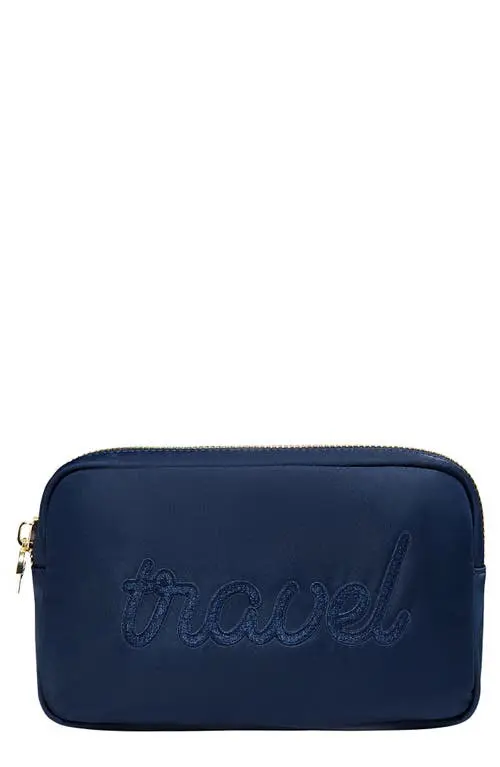 Stoney Clover Lane Embroidered Nylon Pouch - Sapphire