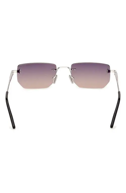 TOM FORD Ethan 53mm Geometric Sunglasses - Shiny Palladium/smoke Lens