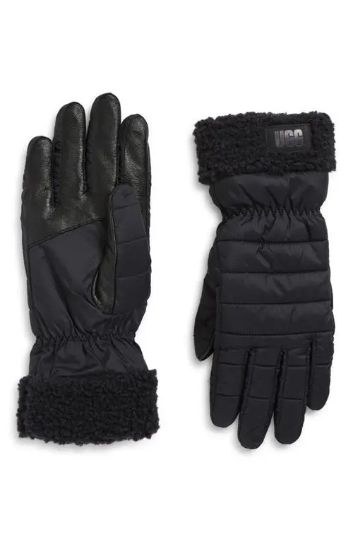 UGG A.w. Uggfluff Cuff Gloves - Black