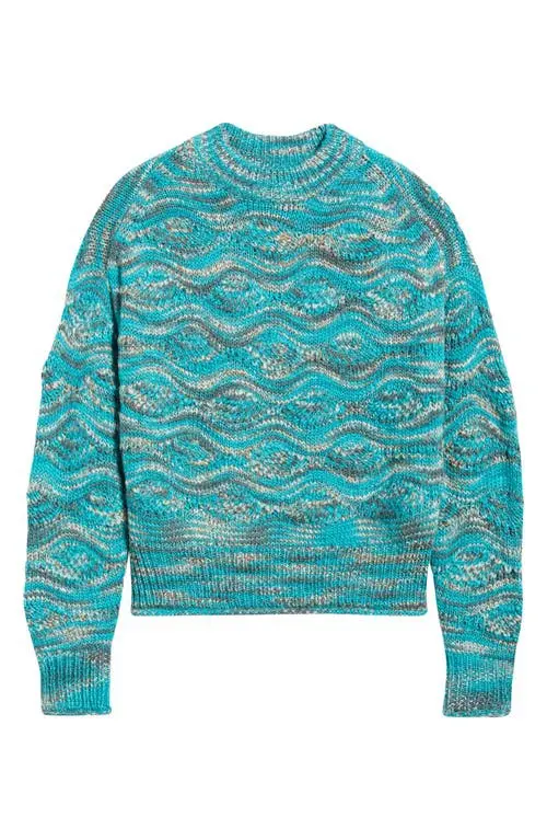 Treasure & Bond Space Dye Novelty Stitch Sweater - Blue Melange