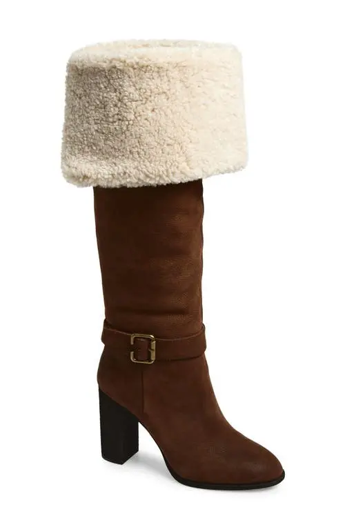 Jeffrey Campbell Nestle Knee High Boots - Brown Crinkle Beige