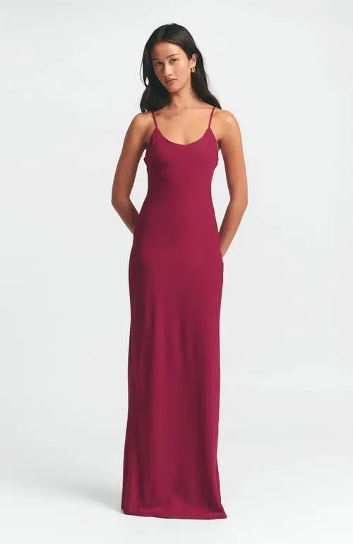 ST MRLO Gemma Slip Maxi Dress - Burgundy