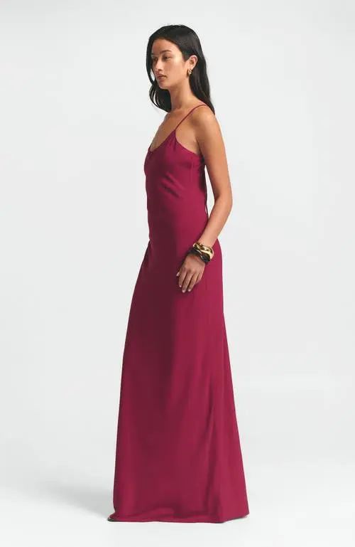 ST MRLO Gemma Slip Maxi Dress - Burgundy