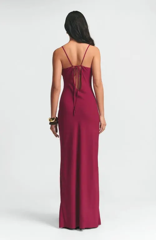 ST MRLO Gemma Slip Maxi Dress - Burgundy