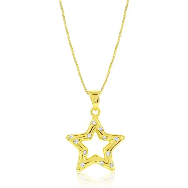 DONATELLO GIAN Sterling Silver Star Pendant Necklace - Gold
