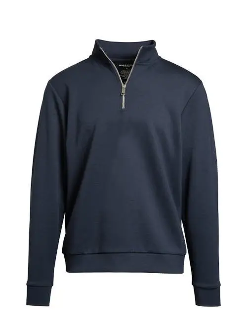SINGLE STITCH Classic 1/4 Zip Sweatshirt - Deep Navy