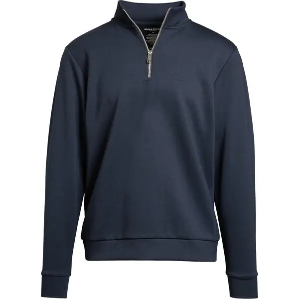 SINGLE STITCH Classic 1/4 Zip Sweatshirt - Deep Navy