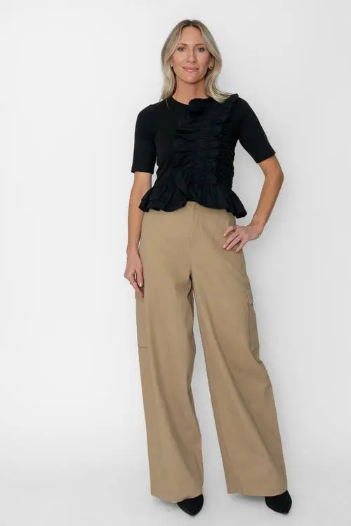 WEST OF Fabienne Knit Top With Ruffles