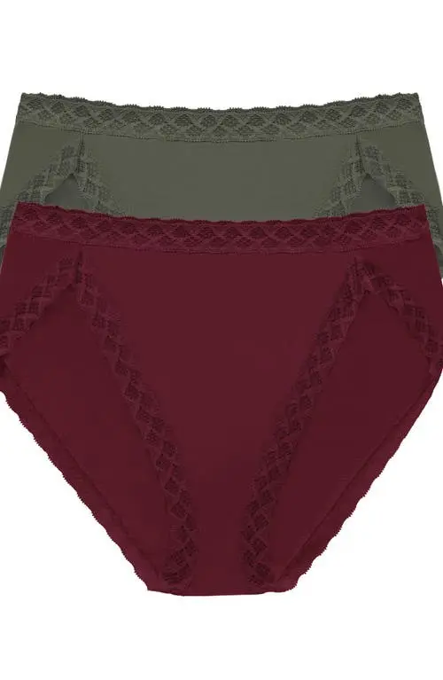 Natori Bliss Cotton French Cut Brief 2-pack - Flint/royal Fig