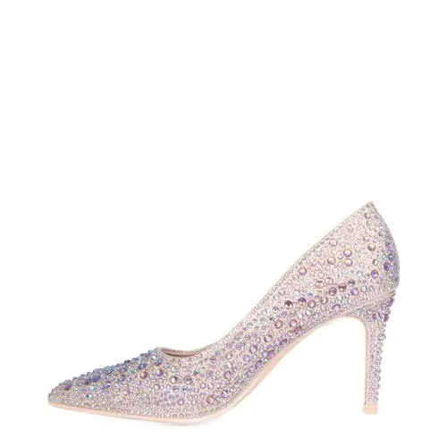 LAUREN LORRAINE Rhinestone Embellished Pointed Toe Pumps