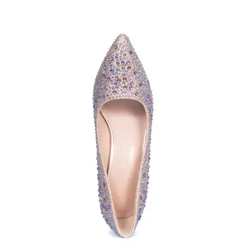 LAUREN LORRAINE Rhinestone Embellished Pointed Toe Pumps