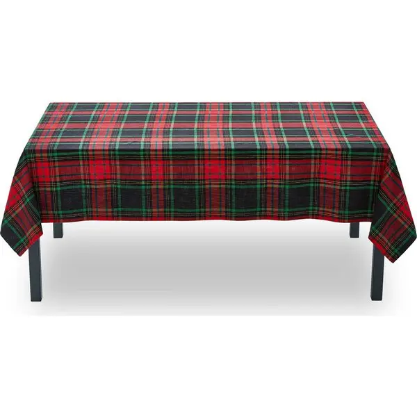TAG Christmas Plaid Tablecloth Multi Cotton Machine Washable