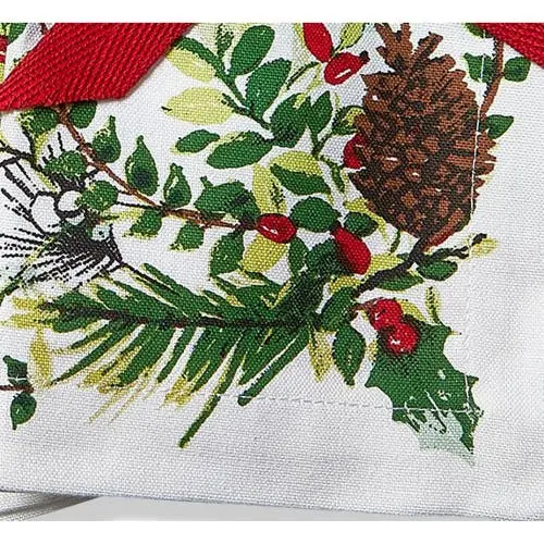 TAG Winter Sprig Cotton Tablecloth Multicolor Christmas Design