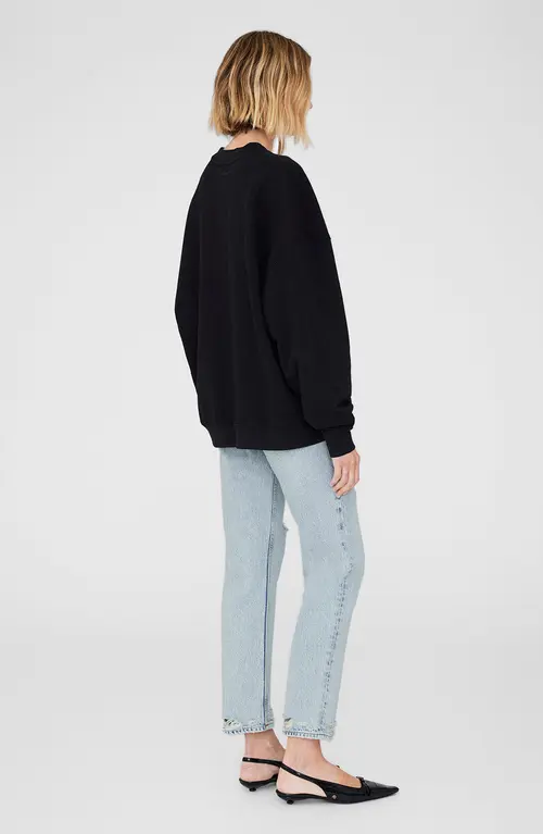 ANINE BING Miles Oversized Sweatshirt Letterman - Black