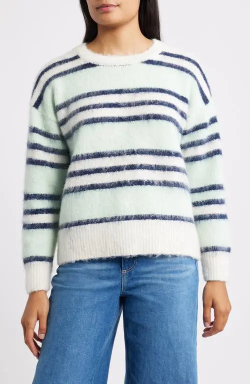 CITY BLUES Stripe Crewneck Sweater - Mint