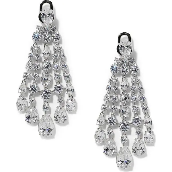 Nadri Hollywood Chandelier Earrings - Rhodium