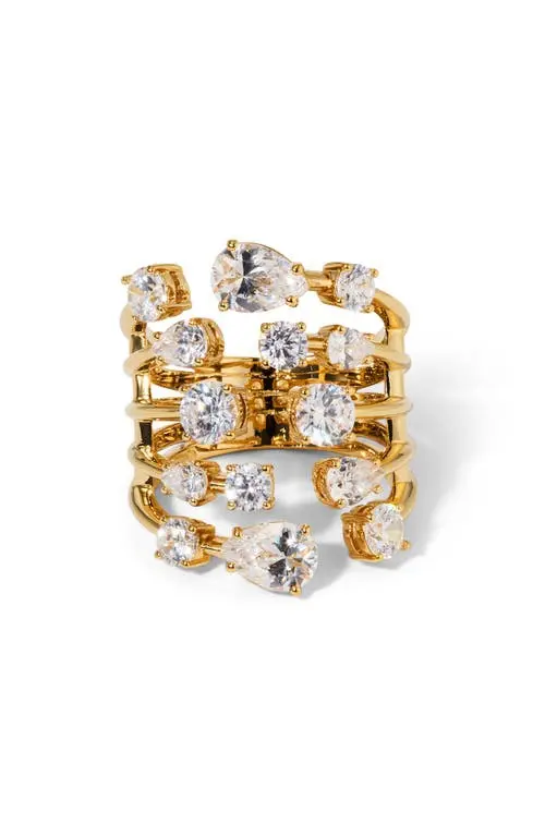 Nadri Hollywood Multi-row Cubic Zirconia Ring - Gold