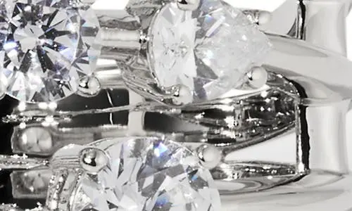 Nadri Hollywood Multi-row Cubic Zirconia Ring - Rhodium