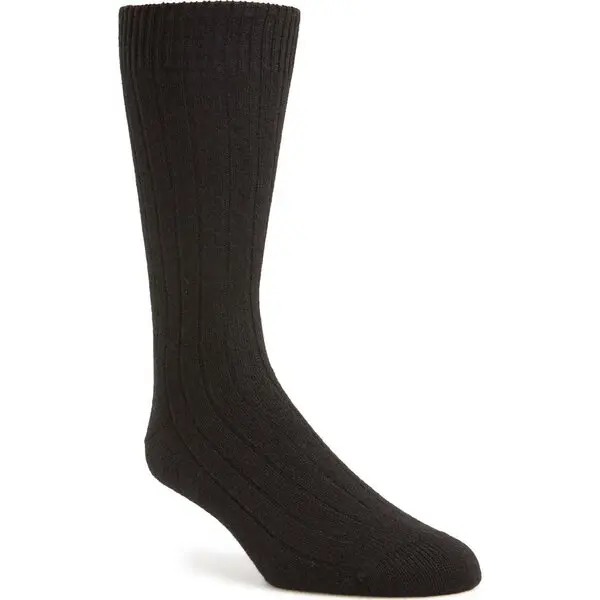 Pantherella Waddington Cashmere Blend Dress Socks - Black