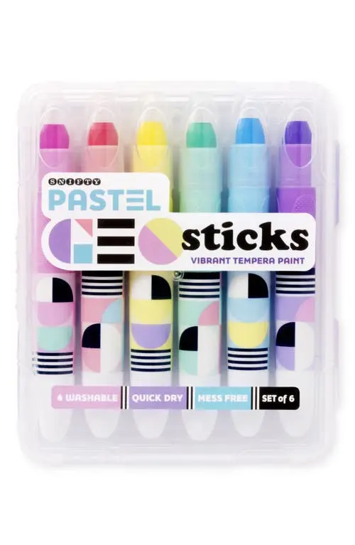 SNIFTY Geo Sticks 6-pack Pastel Tempera Paint Sticks - Multi