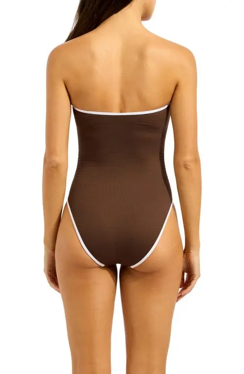 Seafolly Ring Front Strapless High-leg One-piece Swimsuit