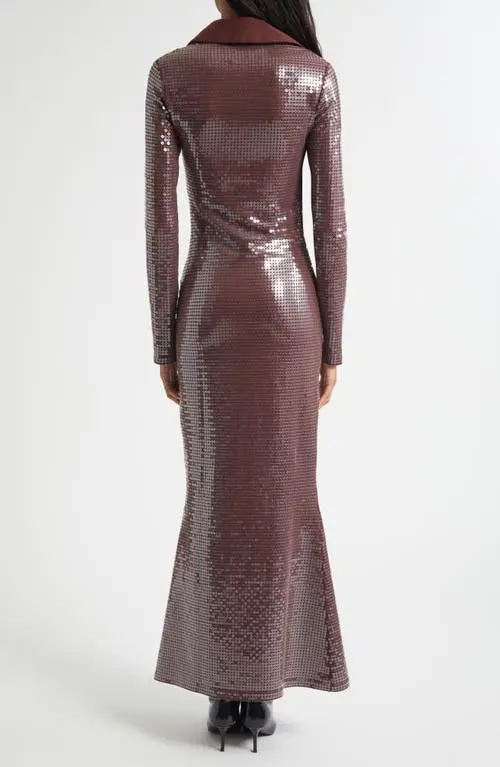 CONNER IVES Long Sleeve Sequin Jersey Dress