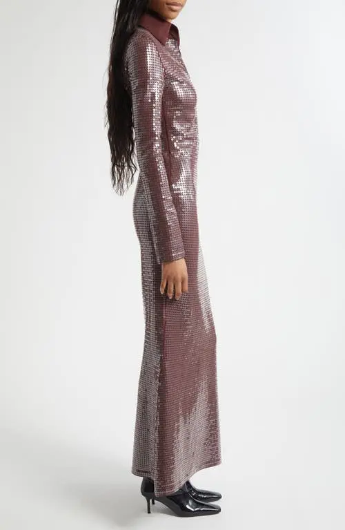 CONNER IVES Long Sleeve Sequin Jersey Dress