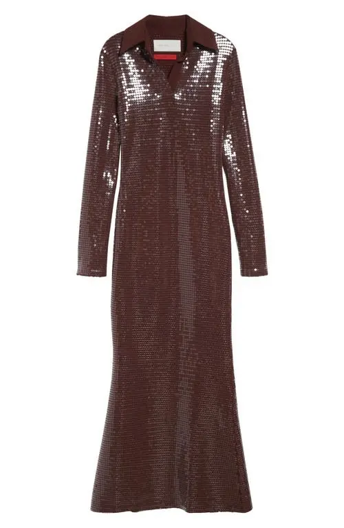 CONNER IVES Long Sleeve Sequin Jersey Dress